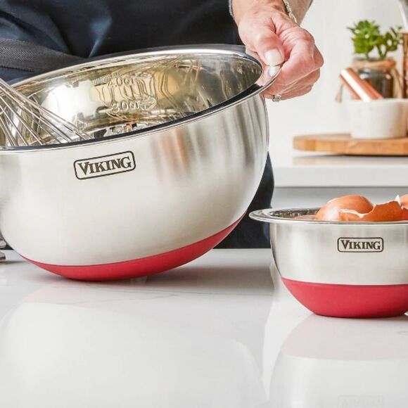 Viking | Kitchen | Viking 5pc Stainless Mixing Bowl Set Wtight Fit Lids ...